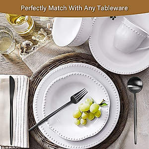 GIOCOCO Matte Black Silverware Set - 20 Piece Stainless Steel Flatware Set, Thick Utensils Set Service for 4, Durable Cutlery Set Elegant Tableware Set for Home and Restaurant (Dishwasher Safe)