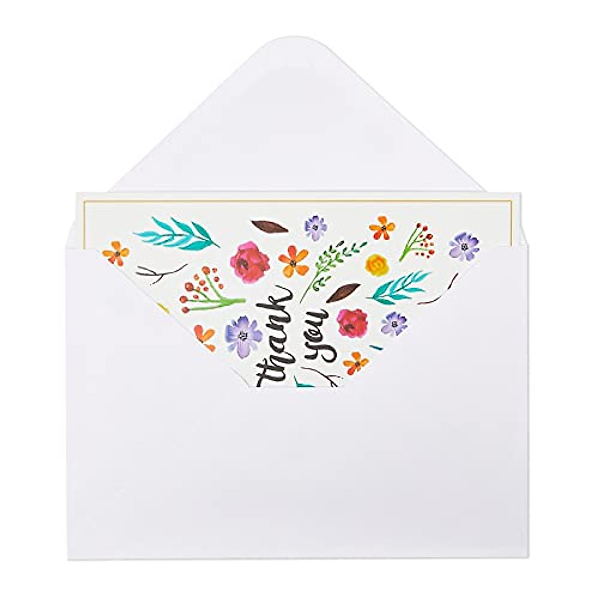 Juvale Assorted Floral Thank You Blank Cards with Envelopes (4x6 In, 48 Pack)