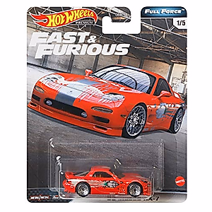Hot Wheels Fast & Furious: Full Force Re-Release 5 Premium All-Metal Castings Real Riders Wheels in Original Packaging in One Exclusive Bundle Box [Amazon Exclusive]