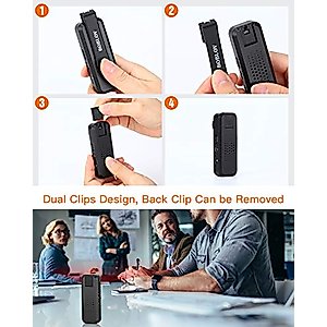 BOBLOV W1 Hidden Camera, True 1080P Small Body Camera, Personal Pocket Video Camera with Audio Loop Recording Time Stamps External Memory Up to 128GTwo Clips and Easy to Operation (32GB)