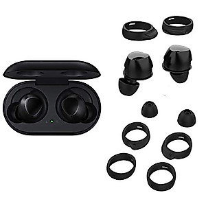 Zotech 8 Pair Eartips Set Anti Slip Earhooks Kit for Samsung Galaxy Buds 5 Pairs Silicone Earbud Eartips XS/S/M/L/XL, 3 Pairs Earhooks S/M/L (Black)