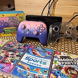 KENNEAS Wireless Controller Compatible with Switch/OLED/Lite(No Deadzone), Ergonomics Grip/Fancy LED Light/Replaceable Faceplates/ 850mAh Big Battery/Turbo/Adjustable Vibration Gamepad Gift Choice