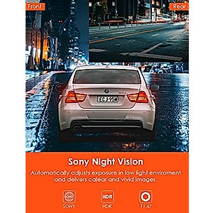 Vantrue S1 4K Dual Dash Cam, Front and Rear 1080P GPS Dash Camera for Trucks with 24 Hours Parking Mode, Enhanced Night Vision, Motion Detection, Super Capacitor, Single Front 60fps, Support 256GB Max