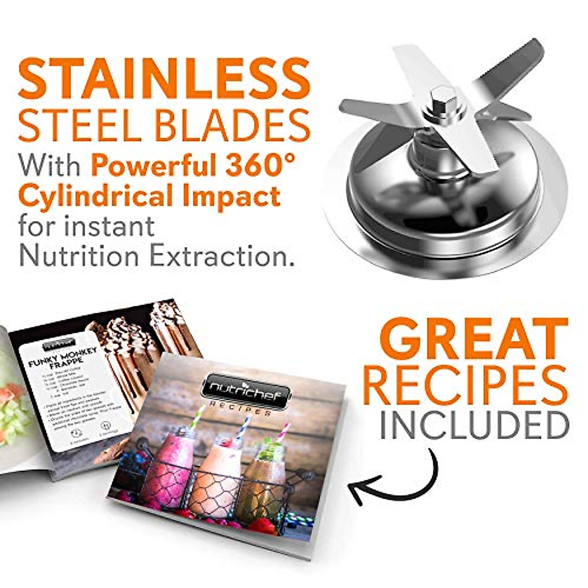 NutriChef Digital Electric Kitchen Countertop Blender - Professional 1.7 Liter Capacity Home Food Processor Compact Blender for Shakes and Smoothies w/ Pulse Blend, Timer, Adjustable Speed - NCBL1700