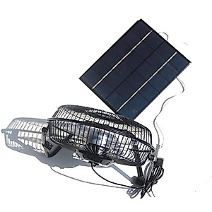 NUZAMAS 5.2W 6V Solar Panel Powered Large 8 Inch Fan for Camping Caravan Yacht Greenhouse Dog House Chicken House Ventilator