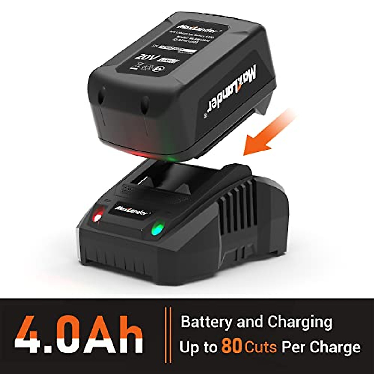 12-Inch Cordless Battery Operated Chainsaw with 1x4.0Ah Battery&Charger, MAXLANDER 20V Electric Chainsaw with Auto-Tension & Auto-Lubrication, Lightweight Handheld Chainsaw for Wood Cutting & Trimming