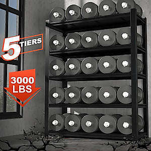 GREATMEET 84" H Heavy Duty Garage Shelves, 3000LBS Load Metal Storage Shelving, 24" D x 47" W x 84" H Storage Rack Shelf for Shed, Garage, Pantry, Basement