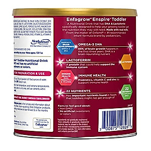 Enfagrow Enspire Toddler Nutritional Drink with Lactofrerrin, DHA, and MFGM for Brain Support and Immune Health, Non-GMO, Powder Tub 24 Oz, Pack of 4