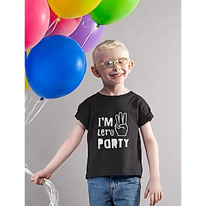 I'm Three 3rd Birthday Shirt Gifts for 3 Year Old Boy Girl Toddler Kids T-Shirt 3T Black