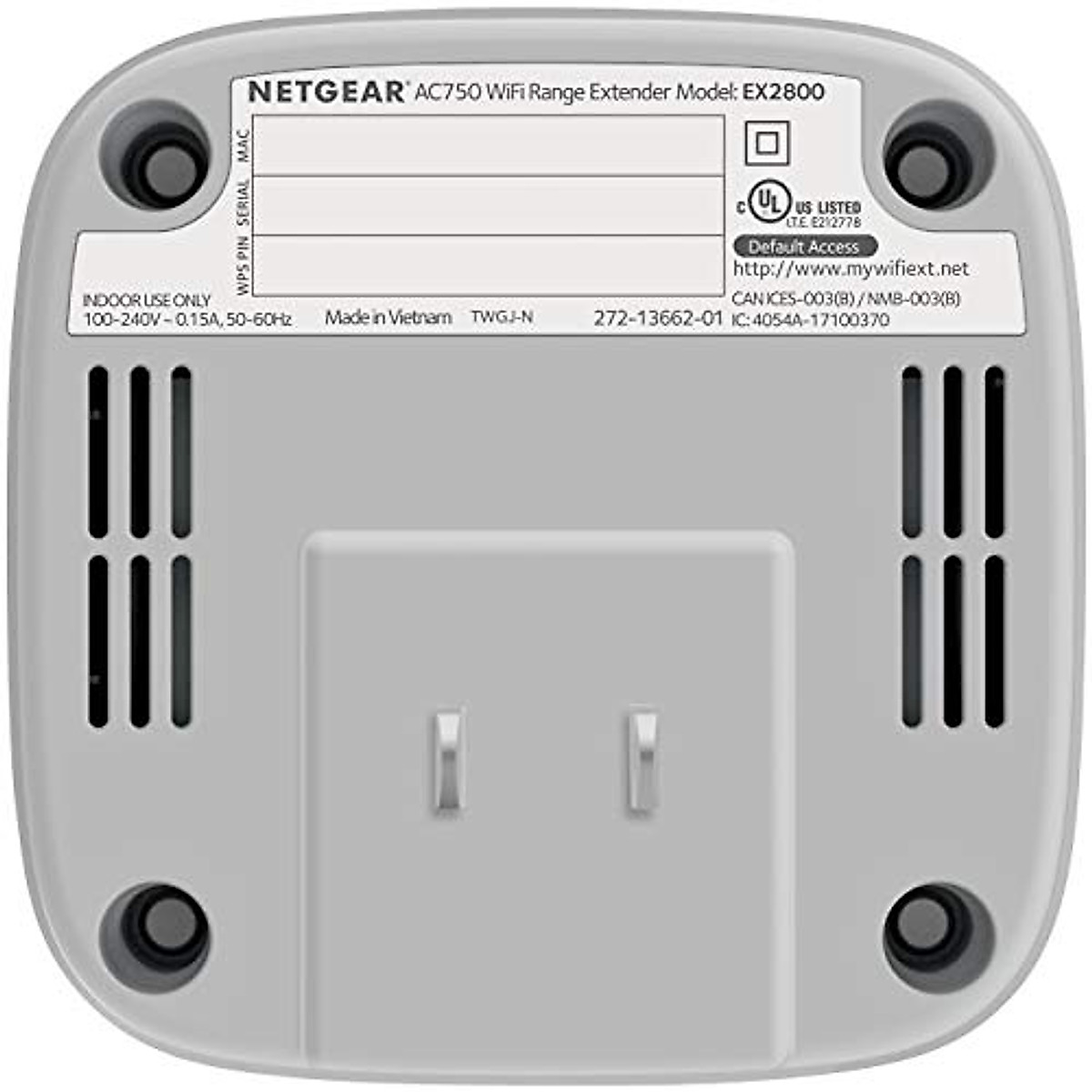 NETGEAR WiFi Range Extender EX2800 - Coverage up to 600 sq.ft. and 15 devices with AC750 Dual Band Wireless Signal Booster & Repeater (up to 750Mbps speed), and Compact Wall Plug Design