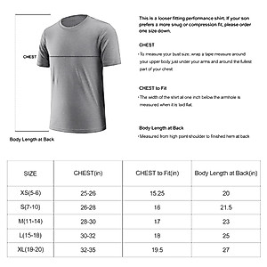 Boys' Athletic Shirts Performance Sports T-Shirts Moisture Wicking Shirts for Boys