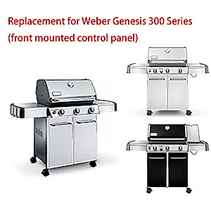 GasSaf Flavorizer Bars and Heat Deflector Replacement Parts for Weber Genesis 300 Series E310 E320 E330 S310 S320 S330 with Front Control Knob(2011 & Newer) Replace for Weber Stainless Steel