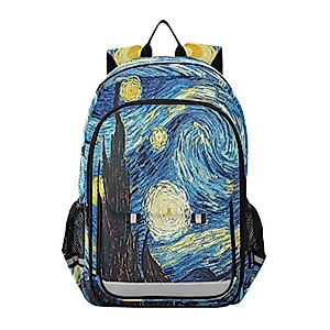 ALAZA Starry Night Sky Van Gogh Laptop Backpack Purse for Women Men Travel Bag Casual Daypack with Compartment & Multiple Pockets
