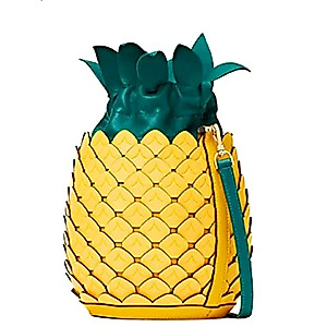 Kate Spade New York Pineapple Crossbody Bucket Bag Colada Novelty Yellow Multi
