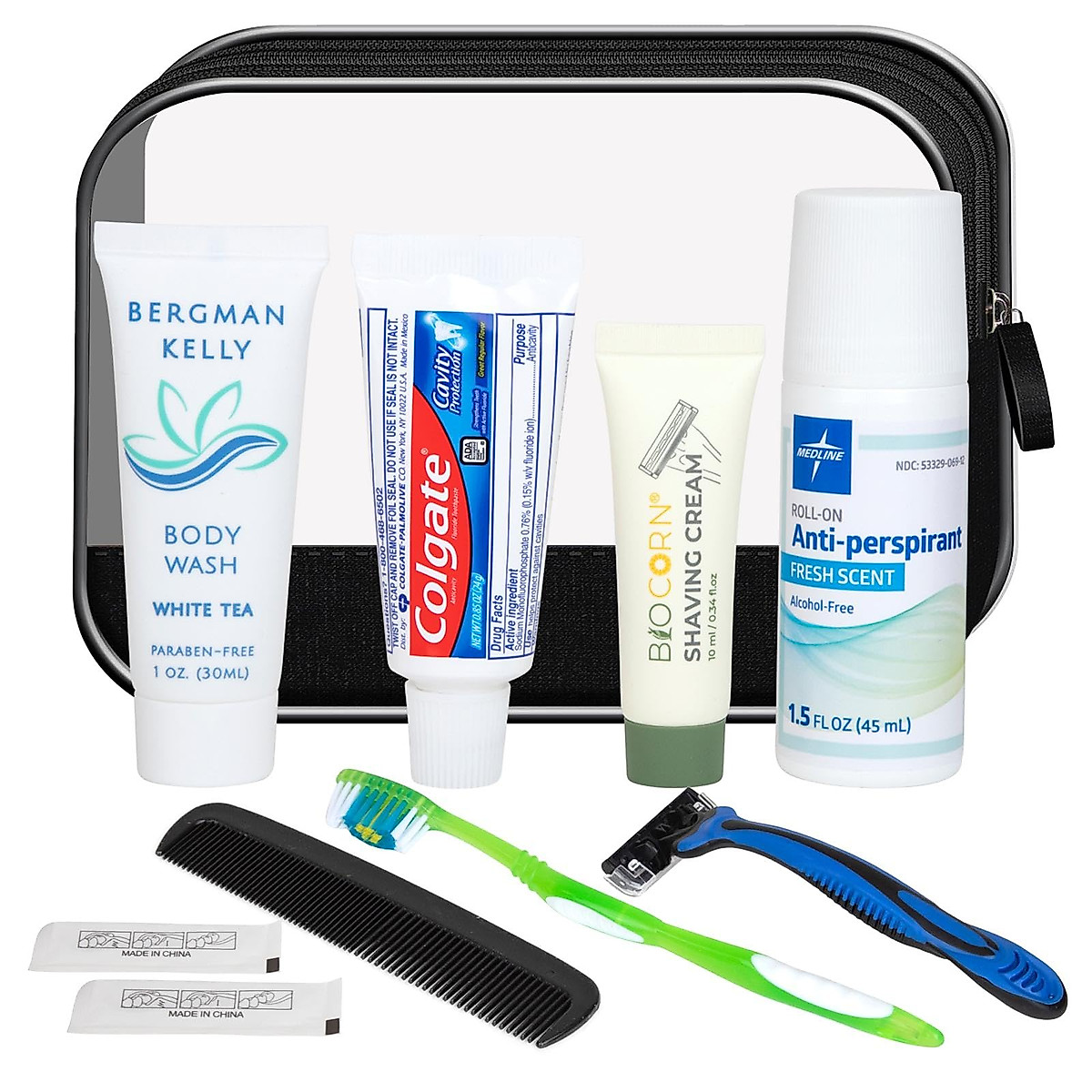 10-Piece Travel Toiletries Kit – TSA Approved Hygiene Set with Lightweight, Compact Toiletry Bag – Essential Toiletries Set for Men and Women – Portable, Reusable, and Perfectly Sized for Easy Packing