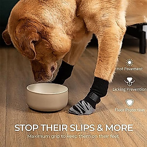 DOK TigerToes Premium Non-Slip Dog Socks for Hardwood Floors - Extra-Thick Grip That Works Even When Twisted - Prevents Licking, Slipping, and Great for Dog Paw Protection - Size Medium