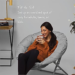 Urban Shop Canvas Oversized Polycanvas Saucer Chair, Grey