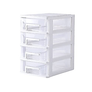 Gatuida Plastic Storage Drawers, Clear Desktop Drawer Storage Cabinet Storage Case Storage Box Multilayer Sundries Holder for Home School Office