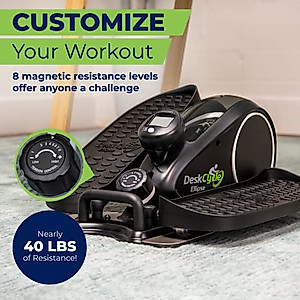 DeskCycle Ellipse Under Desk Elliptical Machine - Get Fit While You Work with Our Compact Mini Seated Elliptical Machine - Burn Calories, Boost Energy, Tone Muscles, and Increase Productivity