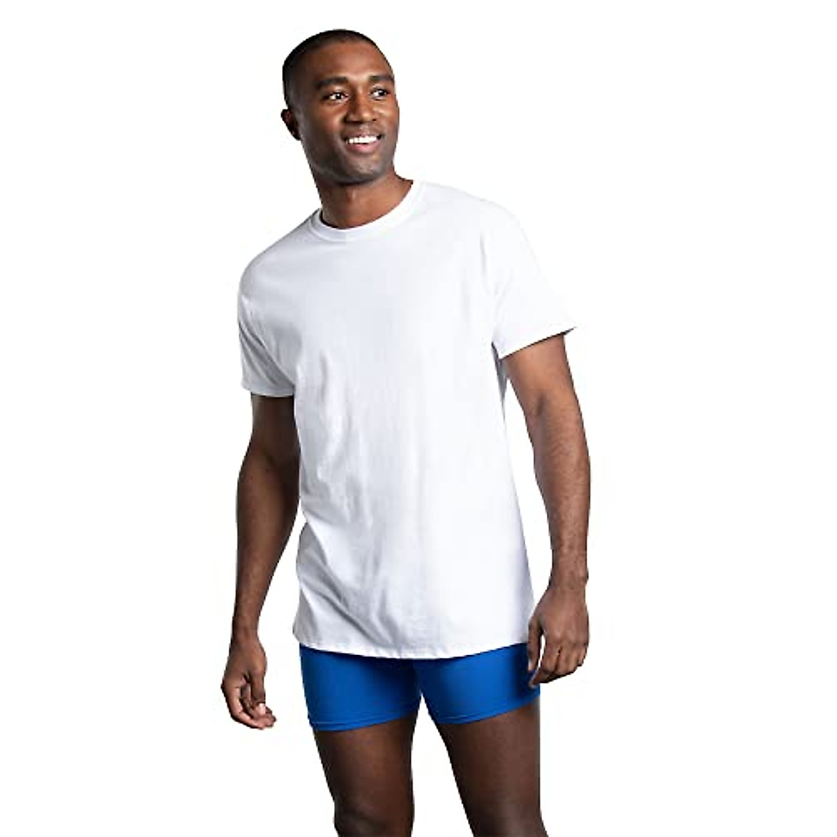 Fruit of the Loom mens Stay Tucked Crew T-shirt Underwear, Classic Fit - White 6 Pack, XX-Large US , White
