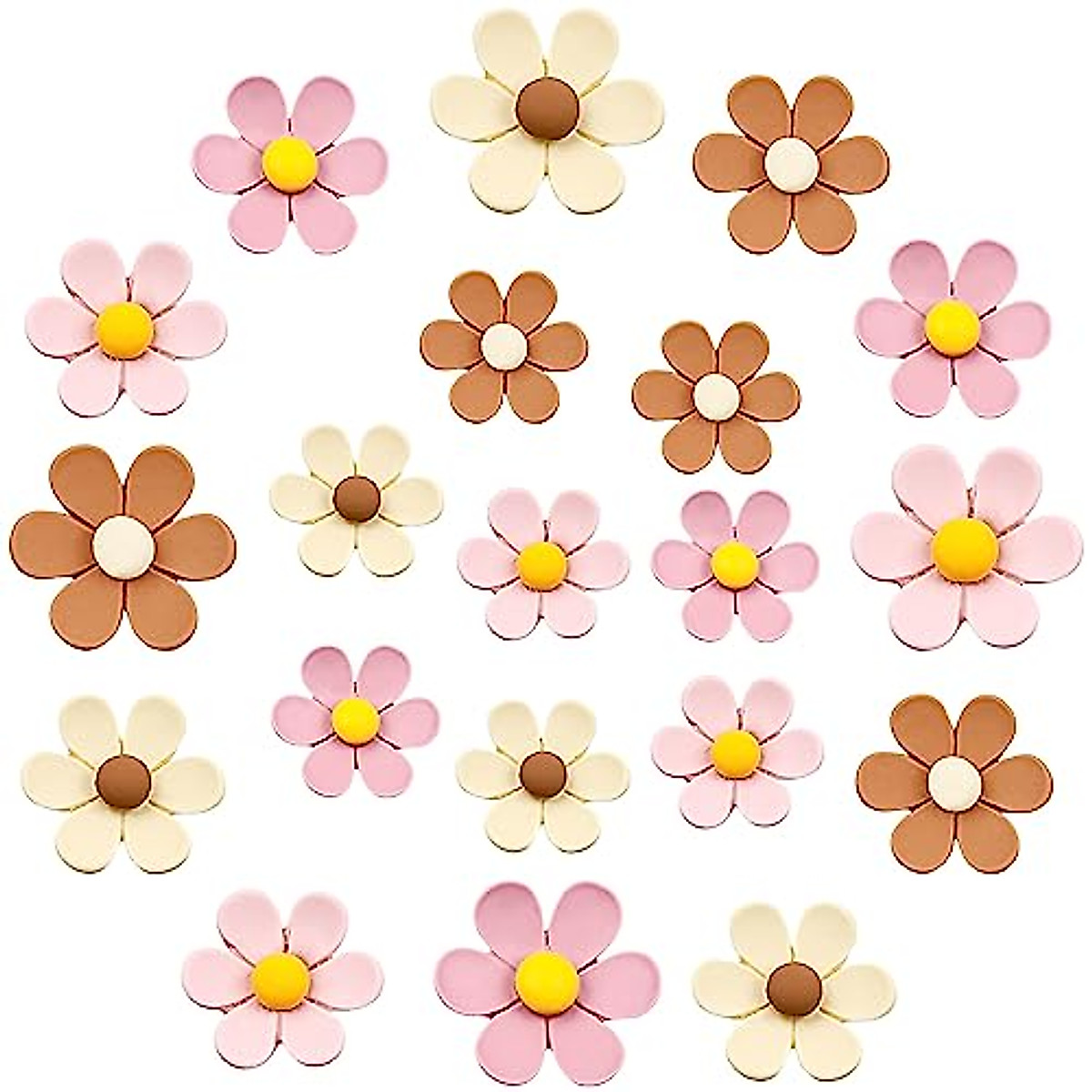 Lukinuo Cute Flower Fridge Magnets 20PCS Mini Daisy Refrigerator Magnet Colorful Flower Fridge Magnets for Locker Whiteboard Refrigerator Office Photo Cabinet Bulletin Board