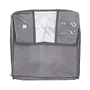 Missouri Star Blanket Storage Bag for Quilts Queen Size | Foldable Bedding Storage Bags with Zipper Clear Window | Large Fabric Tote with Handle for Underbed Storage