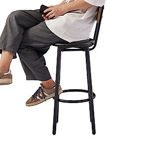 Hosnnile Bar Table Set for 2 with 2 PU Upholstered Stools, Pub Bistro Dinning Table and Stools with Backrest, Counter Height Bar Table Set for Apartment, Kitchen, Small Space