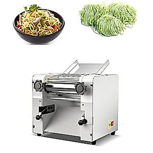 Commercial Pasta Maker Machine - 2200W Automatic Electric Dumpling Noodle Machine, Multifunctional Noodle Pasta Spaghetti Dough Roller Press for Wonton, Buns (Wide Noodle Blade 2mm)