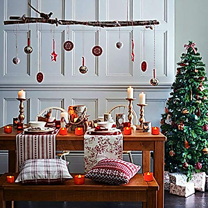 IMAGE Valentine's Day Tea Lights, 12Pack Tealight Candles with Timer and Red Shell, Battery Operated Flameless Tea Lights with 100pcs Decorative Fake Rose Petals for Tealight Votive Holders & Lantern