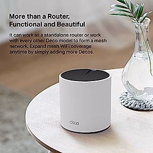 TP-Link Deco AX3000 WiFi 6 Mesh System Deco X55- Covers up to 2500 Sq.Ft., Replaces Wireless Router and Extender, 3 Gigabit Ports, Supports Ethernet Backhaul(1-Pack)