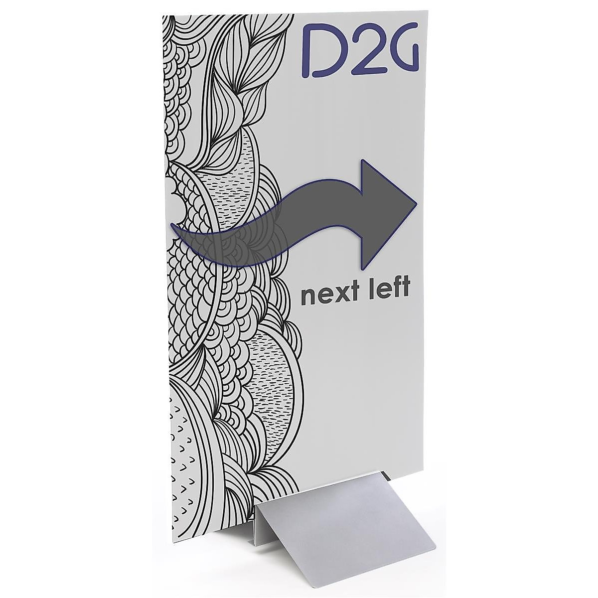 Floor Sign Holder Fits 12" Wide Sign Board, Up To 72" Tall Graphic, Base Only (Silver Steel)