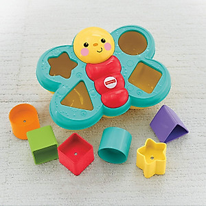 Fisher-Price Butterfly Shape Sorter, baby blocks activity toy for ages 6 months and older
