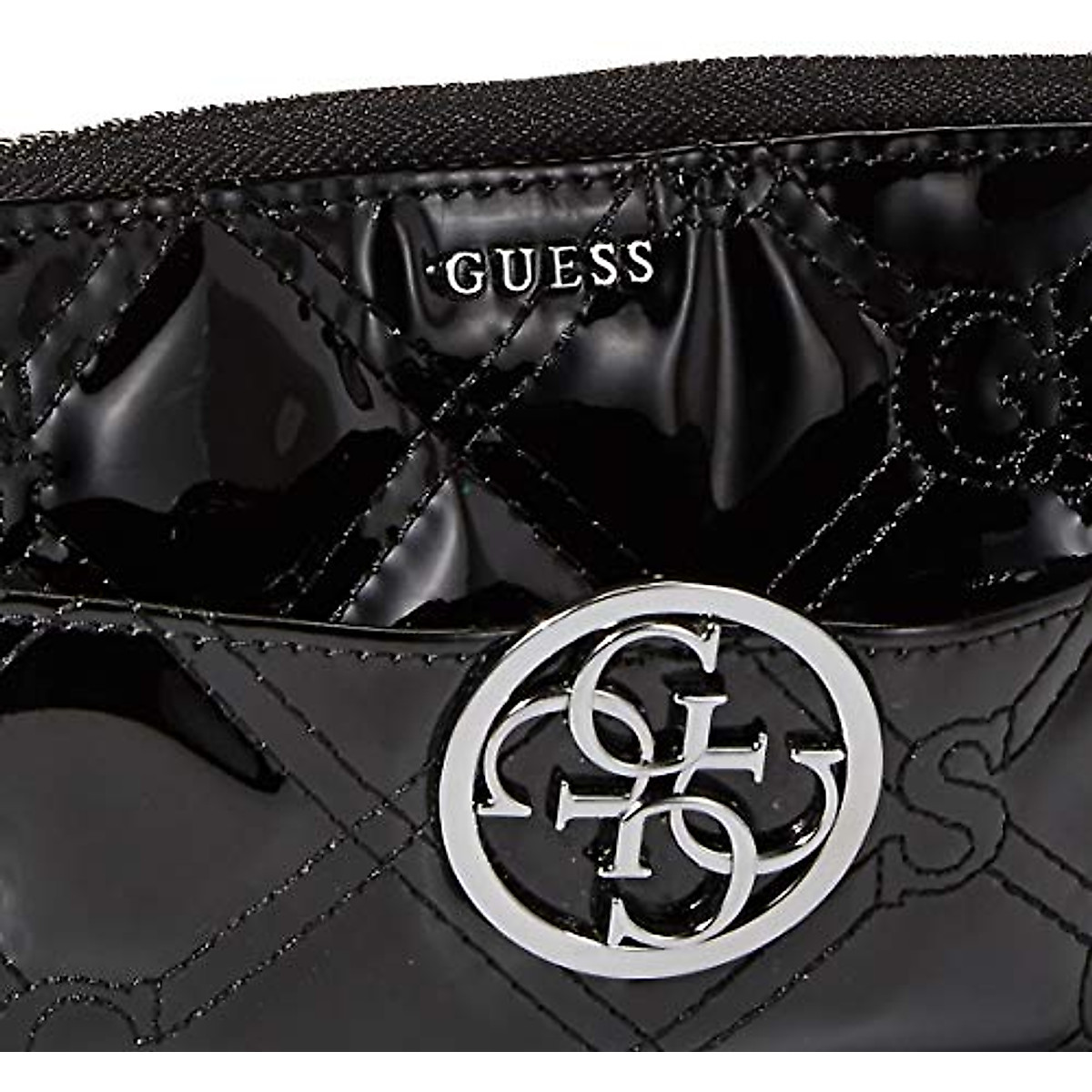 GUESS Kamryn Qltd Ptnt Lrge Zp Arnd, Black