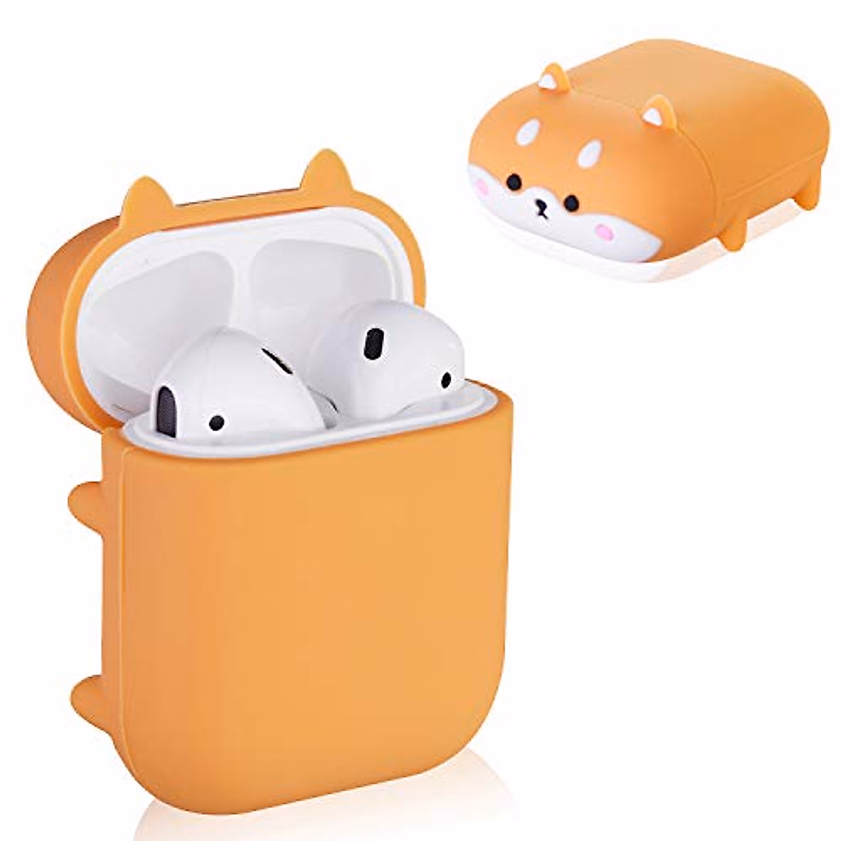 Jowhep Case for AirPod 2/1 Cartoon Design Cute Silicone Cover with Keychain Fashion Funny Shockproof Soft Protective Skin for Air Pods 2&1 Girls Boys Kawaii Shell Cases for AirPods 1/2 Sleeping Dog