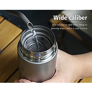 Boundless Voyage 300ml(10.56 fl.oz) Titanium Vacuum with Filter Double Layer Lightweight Portable Tea Coffee Wine Whisky for Hiking Camping Picnic Gift A-Ti3009D