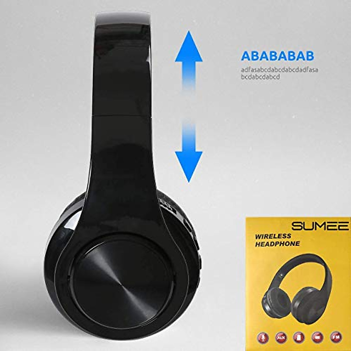 Waterproof Over-Ear Headphones, V5.0 HD Stereo Sound Sports Wireless Over-Ear Headphones with Mic, Passive Noise Cancelling Headsets, 9 Hours Battery for Gym Running Workout Men, Women