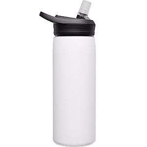 CamelBak eddy+ Water Bottle with Straw 20oz - Insulated Stainless Steel, White