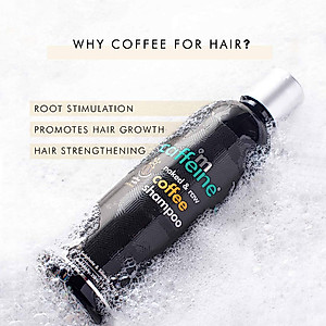 mCaffeine Naked and Raw Coffee Shampoo - Hair Loss Shampoo - Controls Hair Fall and Nourishes with Protein - Sulphate and Silicone Free - 8.45 oz
