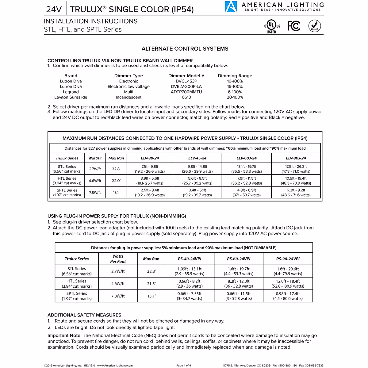 TRULUX SPTL-WH-13-MASTER SPTL-WH-13 IP54 Spec Grade LED Tape Light Reel, Reel-13.1ft, White 4000K