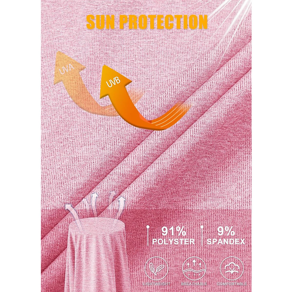 MAGCOMSEN Long Sleeve Shirts for Men Quarter Zip Pullover Mens Lightweight Golf Pullover Shirts Dry Fit Shirt Sweatshirt Pink,L