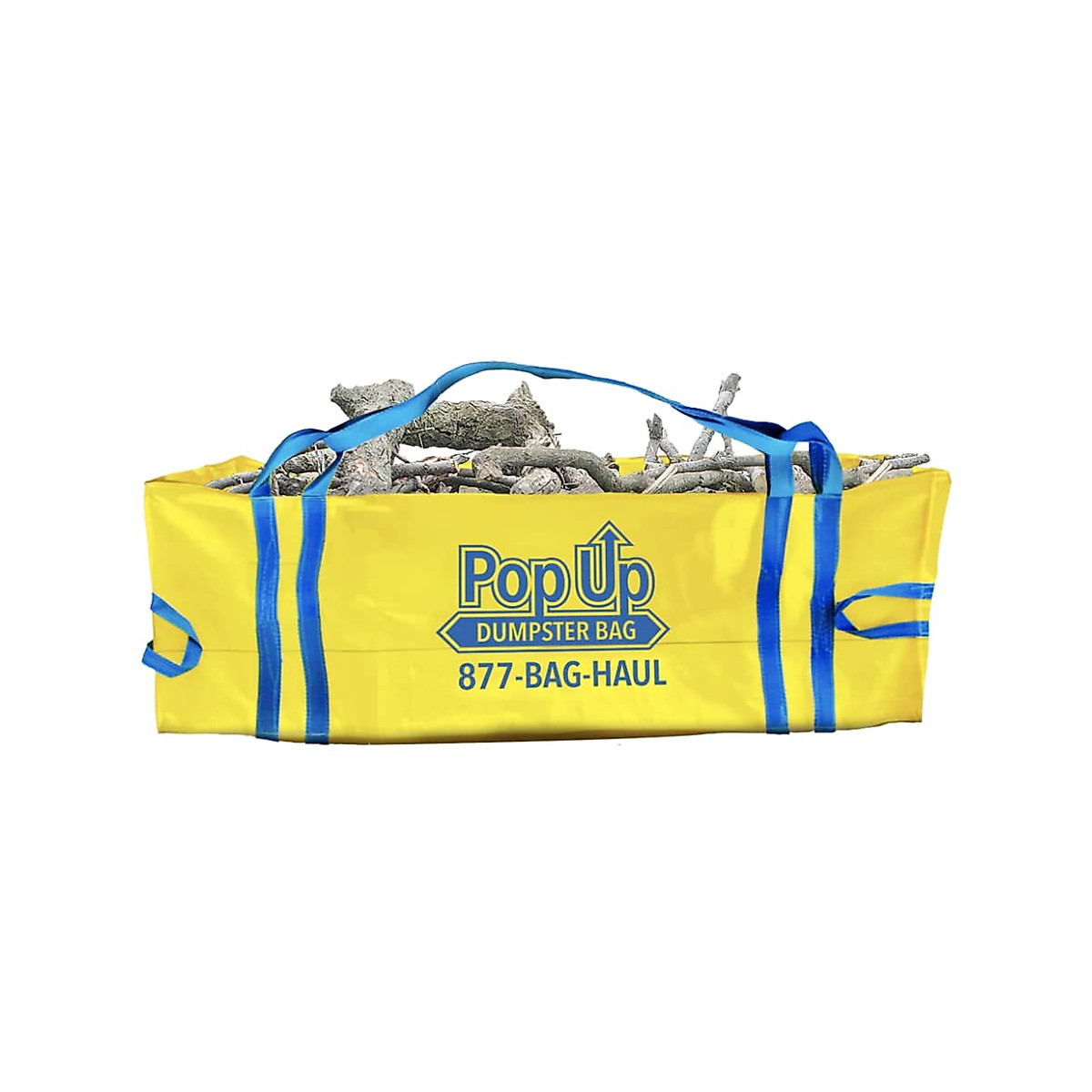 Pop Up Dumpster Bag - Yellow Flexible Dumpster Bag 3 cubic yards and holds up to 3,500 lbs, Waste Bag Heavy Duty