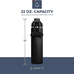 ORCA Hydra 22oz | Insulated, Stainless Steel Water Bottle with Powder Coat Finish & Silicone Grip Whale Tale Handle, Dishwasher Safe Sports Bottle — Olive Topo