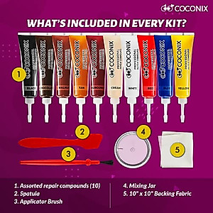 Coconix Vinyl and Leather Repair Kit - Restorer of Your Furniture, Jacket, Sofa, Boat or Car Seat, Super Easy Instructions to Match Any Color, Restore Any Material, Bonded, Italian, Pleather, Genuine