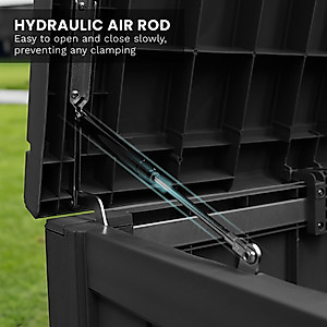 230 Gallon Large Outdoor Storage Box, Durable Deck Boxes Outdoor Waterproof, Resin Waterproof Deck Box for Patio Furniture Outdoor Cushions Garden Tools and Pool Storage (Black, 120 Gallon)