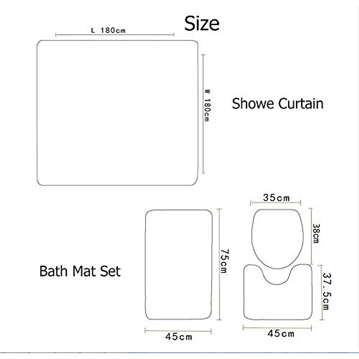 FFjingpu Colorful Chakras Shower Curtain Set Waterproof Washable Polyester Bath Curtain Anti-Slip Rugs Toilet Lid Cover Bath Mat Set（71X71Inch）