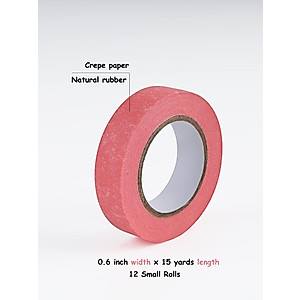 Lichamp Colored Tape, 12 Rolls Colorful Masking Tape Painters Color Craft Tape for Labeling Classroom, 0.6 inch x 15 Yards Per Roll