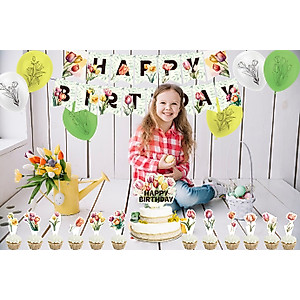 Tulip Party Decorations Tulip Flower Birthday Party Supplies Includes Tulip Birthday Banner Cake Topper Cupcake Toppers Balloons for Tulip Birthday Party Bridal Shower Baby Shower Decor