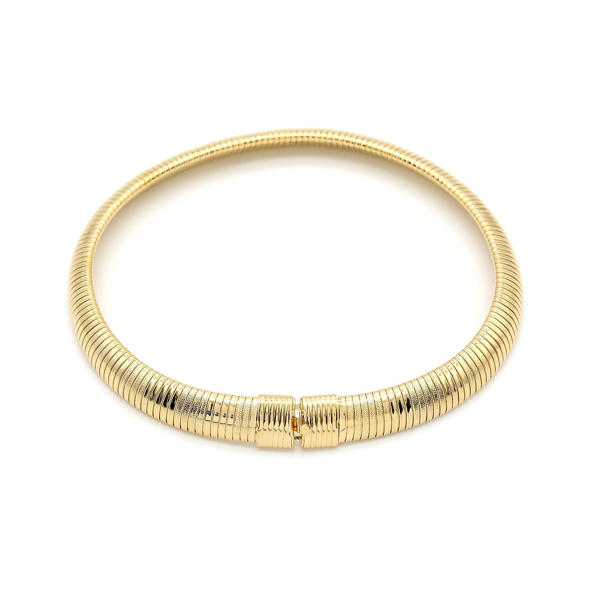 Marshal Metal Fashion Necklace 18K Gold Plated Brass Omega Choker Necklace (NK154G(15mm))