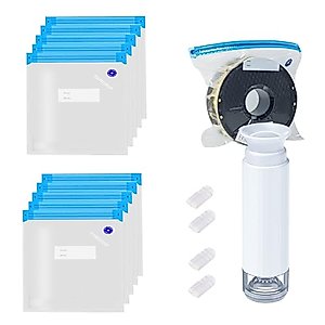 Domsanistor 3D Printing Filament Storage Bag Vacuum Kit, Filament Vacuum Bags 10Pcs with Hand Pump/Clips, Filament Bags Storage Spool Sealing for Keeping Filament Dry