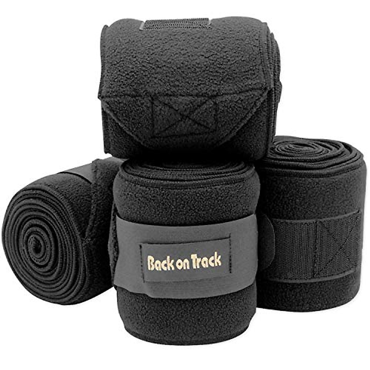 Back on Track Polo Leg Wraps (Fleece) (pair), Color: Black, Size: 9 (20400001)